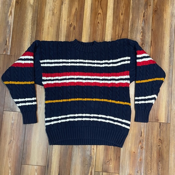 Tommy Hilfiger | Sweaters | Vtg Tommy Hilfiger Heavyweight Cable Knit ...